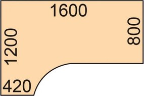 Rohový kancelářský psací stůl PRIMO GRAY, 160x120 cm, levý, šedá/wenge
