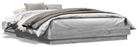 Rám postele s LED osvětlením šedý sonoma 160 x 200 cm