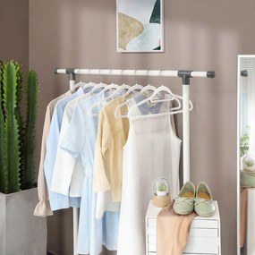 Sada sametových protiskluzových ramínek CHIC, 50 ks, bílá SongmicsHome