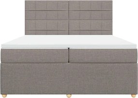 Box spring postel s matrací taupe 200x200 cm textil 3294467