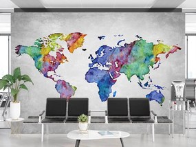 Gario Fototapeta Mapa světa v akvarelu Materiál: Vliesová, Rozměry: 200 x 140 cm
