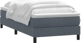 Box spring postel s matrací tmavě šedá 80x220 cm samet 3315946