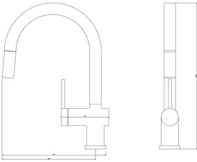 Gamma ANA, kuchyňská baterie s 2-funčním výtokem, zlatá matná, GMA-BANA-BGD