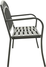 Zahradní lavice se stolkem šedá 120 cm ocel 319585