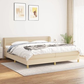 Box spring postel s matrací krémová 140x190 cm textil