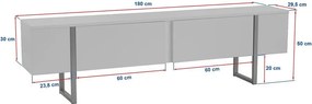 TV stolek v dekoru borovice v přírodní barvě 180x50x29,5 cm Serenity – Kalune Design