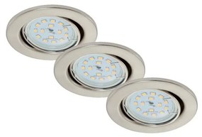 Briloner | Briloner 7220-032 - SADA 3x LED Koupelnové podhledové svítidlo FIT 1xGU10/5W/230V matný nikl | BL0780