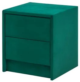 Zelený čalouněný noční stolek MANSION