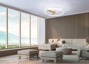 Mantra 7532 Nepal, stropní svítidlo s ventilátorem a dálkovým ovladačem, LED 75W 2700K-5000K, dřevo/bílá, průměr 105cm
