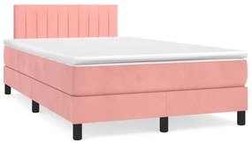 Box spring postel s matrací růžová 120x190 cm samet 3269854
