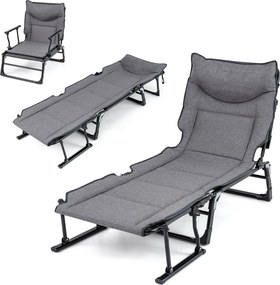 Costway 3 in 1 Zahradní lehátko s opěrkou hlavy a – 180 × 66,5 × 38 cm