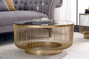 Konferenční stolek - 80 cm zlato černé sklo