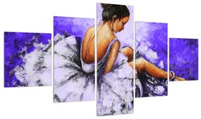 Obraz sedící baletky (125x70 cm)