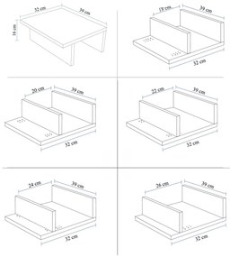 Atelier del Sofa Odkládací stolek - boční, na sedačku Vandor, Ořechová