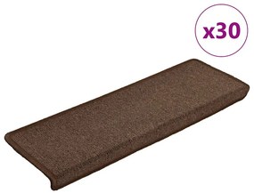 Schodové rohože 30 ks 65 x 21 x 4 cm kávově hnědé s obdélníkovým okrajem 3365769
