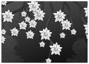 Skleněný obraz - Květy na větvích (70x50 cm)