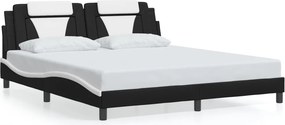 Rám postele Viana s LED bez matrace černý a bílý 180x200 cm 3214041