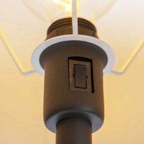 Klasická stojací lampa černá s černým odstínem a světlem na čtení - Retro