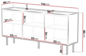 Komoda s dvířky NOXA - bílá