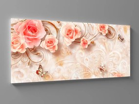 Liox Abstraktní obraz květy růže Rozměr: 120 x 55 cm