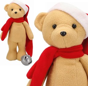 Vánoční dekorace medvídek se zvonkovou čepicí 35 cm