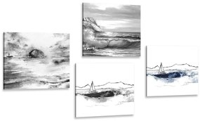 Set obrazů moře v imitaci olejomalby Varianta: 4x 40x40