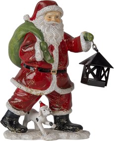 Dekorativní soška Santy se psem - 11*6*15 cm