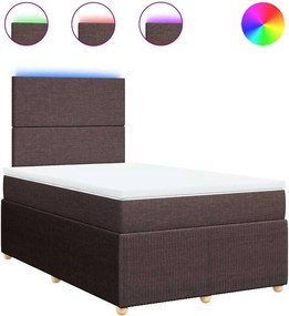 Box spring postel s matrací tmavě hnědá 120x200 cm textil 3294319