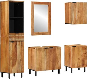 Sada koupelnových skříněk 5 ks Přírodní 38 x 33 x 160 cm 3310015
