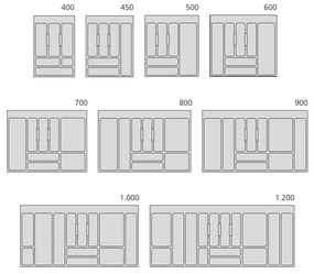 In-Design Příborník Optima 490 mm antracitový - různé šířky Šířka příborníku (mm): 400 - 436