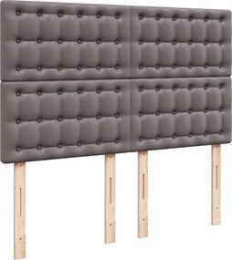 Box spring postel s matrací šedá 140x200 cm umělá kůže 3293026