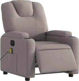 Elektrické masážní polohovací křeslo taupe textil 3204364