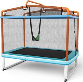 Costway Obdélníková trampolína 3-in-1 pro děti trampolína pro – pomerančový