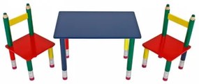 Dětský set stůl + 2 židle Pastelky