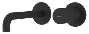 Sapho Sapho, ULTRATAP 2-prvková podomítková umyvadlová baterie, hubice 20cm, černá mat, UT018TB