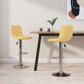 Barové židle 2 ks žluté textil 333952