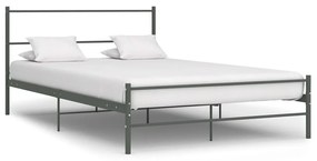 286495 vidaXL Rám postele šedý kovový 160 x 200 cm