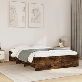 Rám postele kouřový dub 135 x 190 cm kompozitní dřevo 3295692