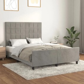 Rám postele bez matrace světle šedý 140 x 200 cm samet 3125757