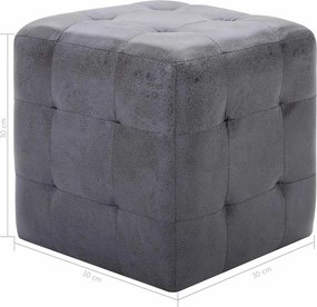 Noční stolky 2 ks šedé 30 x 30 x 30 cm umělá broušená kůže 249015