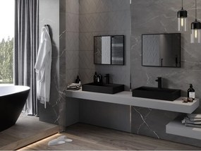 Mexen Loft obdélníkové koupelnové zrcadlo 60 x 50 cm, černý rám - 9852-060-050-000-70