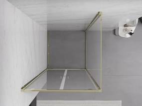 Mexen Exo, výklopná sprchová kabina, dveře 120 cm + boční stěna 120 cm, transparentní sklo, zlatá, 8182-120-120-50-00