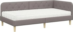 Rohový rám postele Taupe 100 x 200 cm textil 3394130