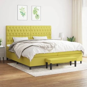 Box spring postel s matrací světle zelená 200x200 cm textil,  3136868 HangarStore.cz
