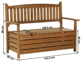 Kondela Zahradní lavička, hnědá, 123,5 cm, DILKA