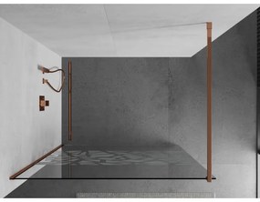 Mexen Kioto sprchová zástěna 100x200 cm 8 mm, růžové zlato, bílý vzor, 800-100-101-60-85