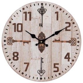 Nástěnné hodiny se starými klíči - Ø 34*4 cm / 1*AA