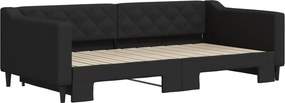 Válenda s přistýlkou černá 100 x 200 cm textil 3197433