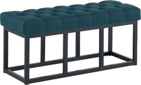 Lavice Amun látka černá konstrukce 100 cm – modrá