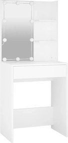 vidaXL Toaletní stolek sada s LED kompozitní dřevo [3114099] Barva: Bílá